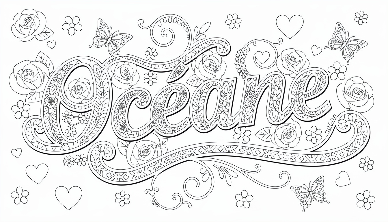 Océane Coloring Page | Free PDF Download | Colorazen