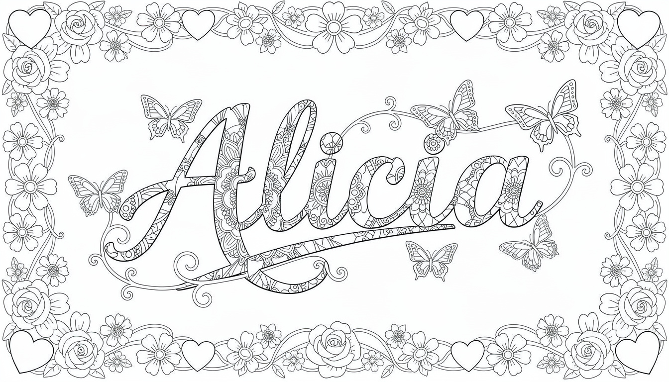 Alicia Coloring Page | Free PDF Download | Colorazen