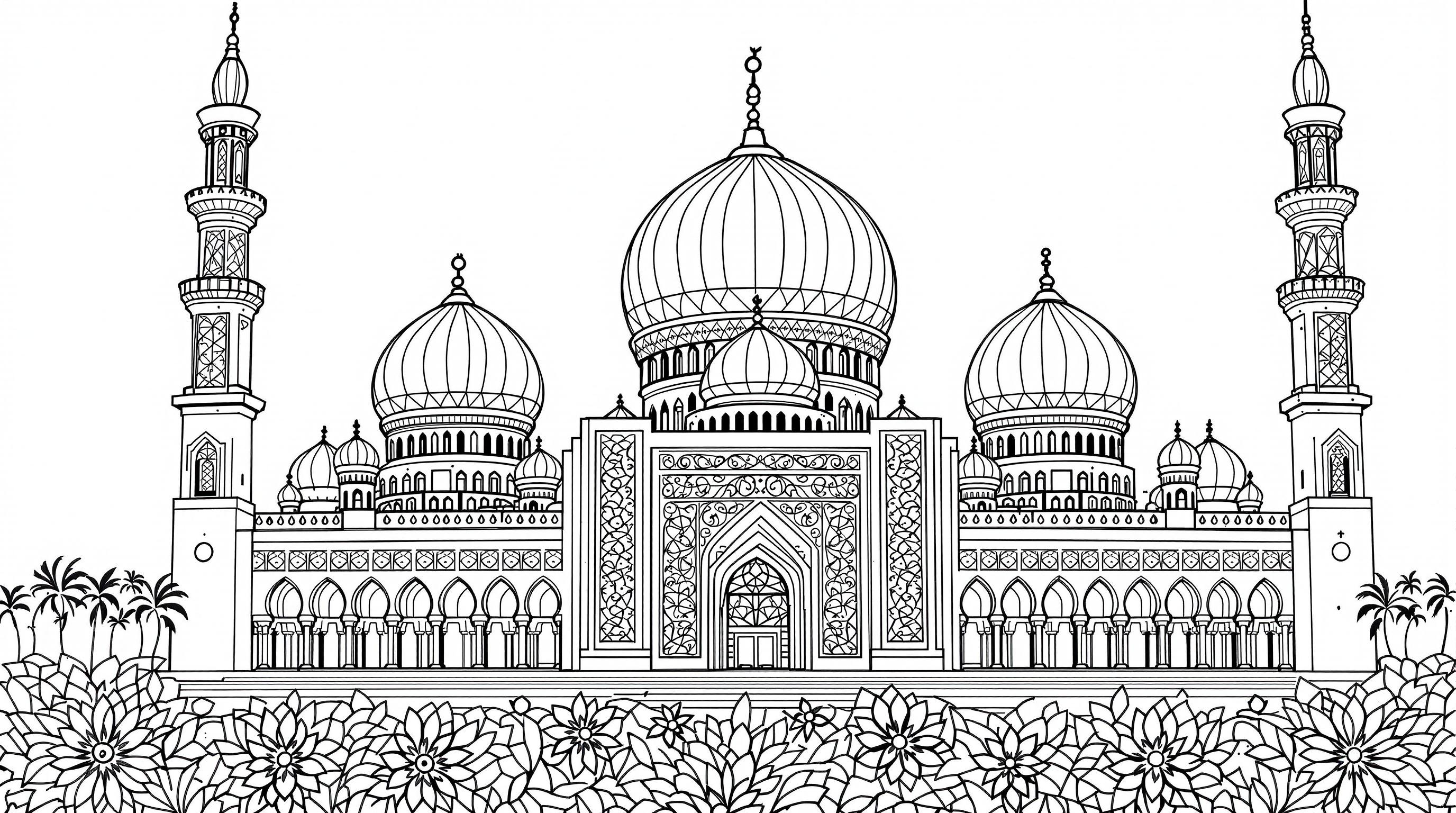 Página para Colorear Mezquita Sheikh Zayed | Colorazen