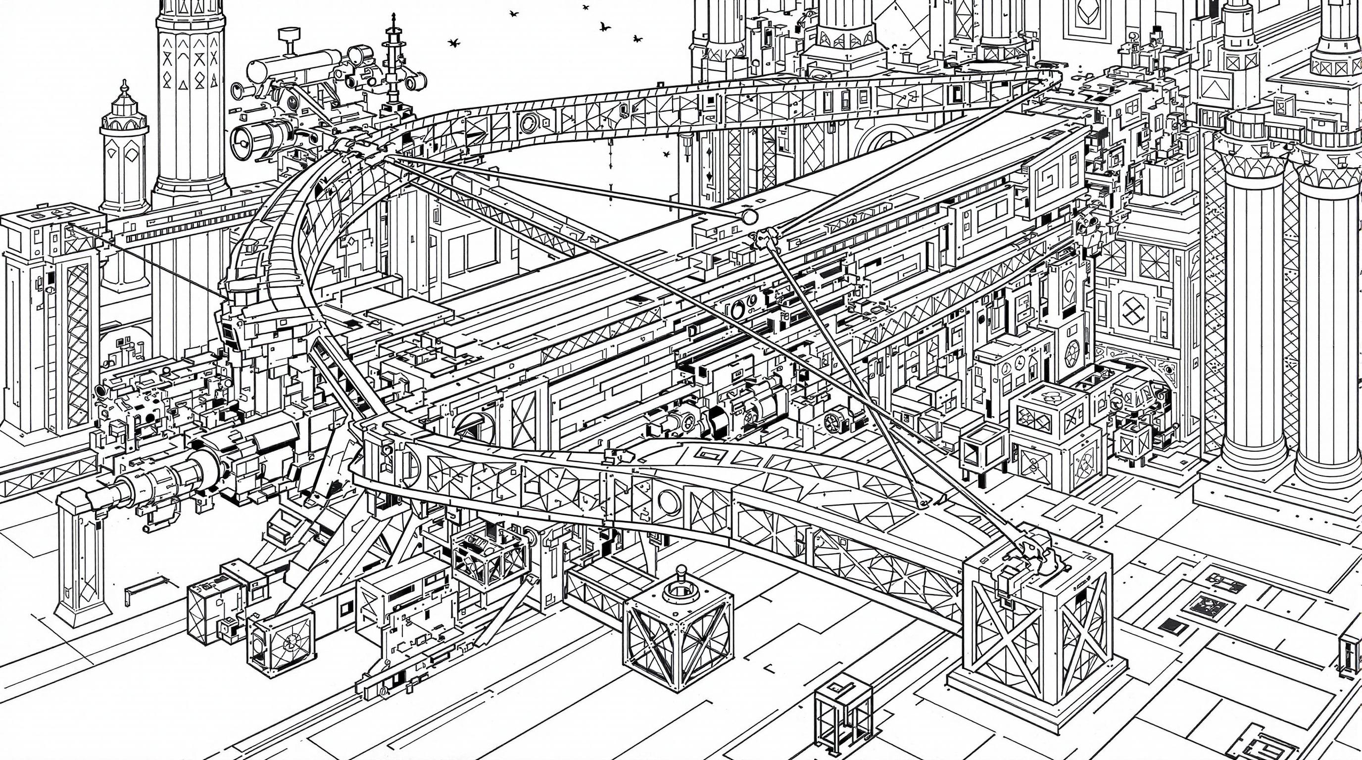 Página para colorear: Ballesta gigante de Leonardo da Vinci | Colorazen