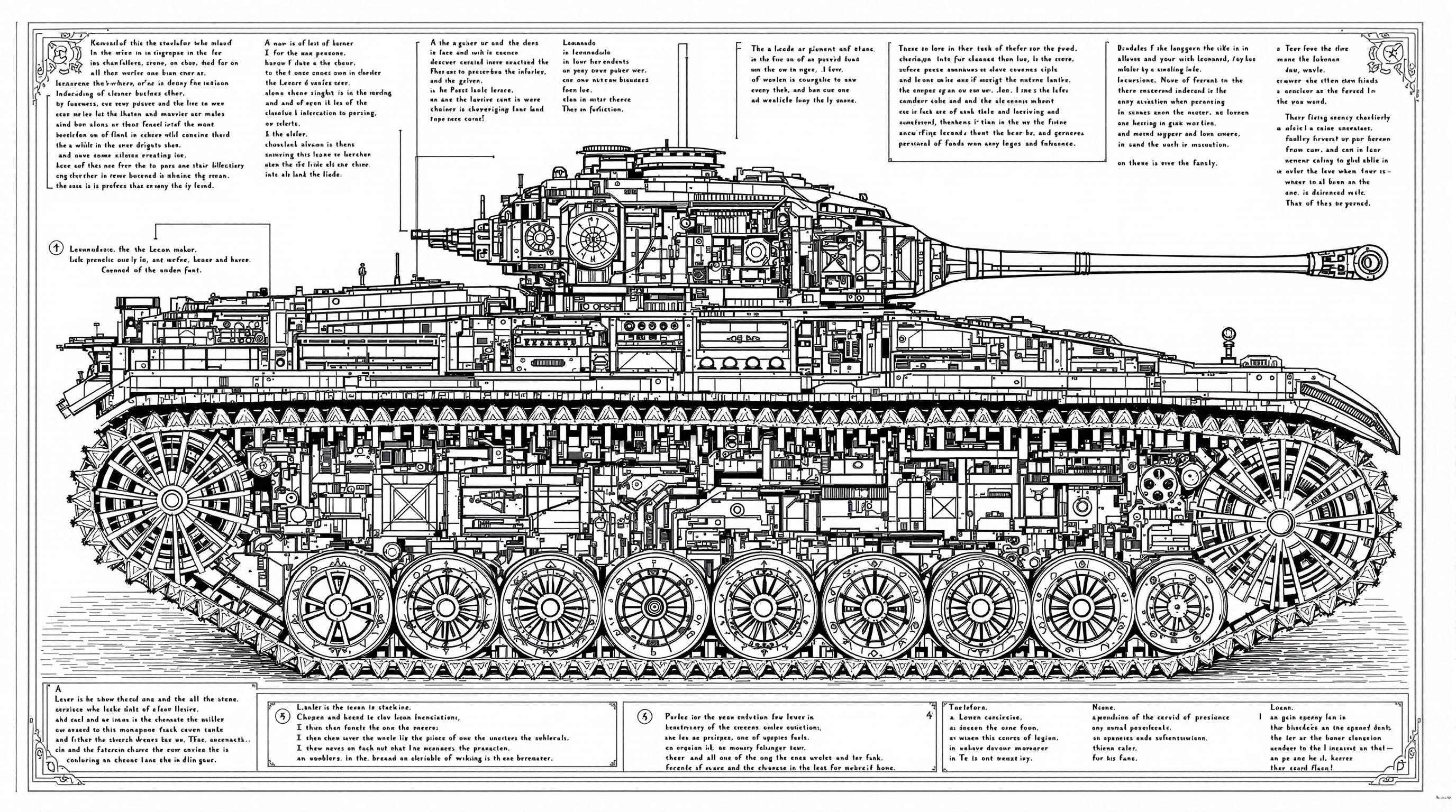 Leonardo da Vinci Panzer Ausmalbild für Erwachsene | Colorazen