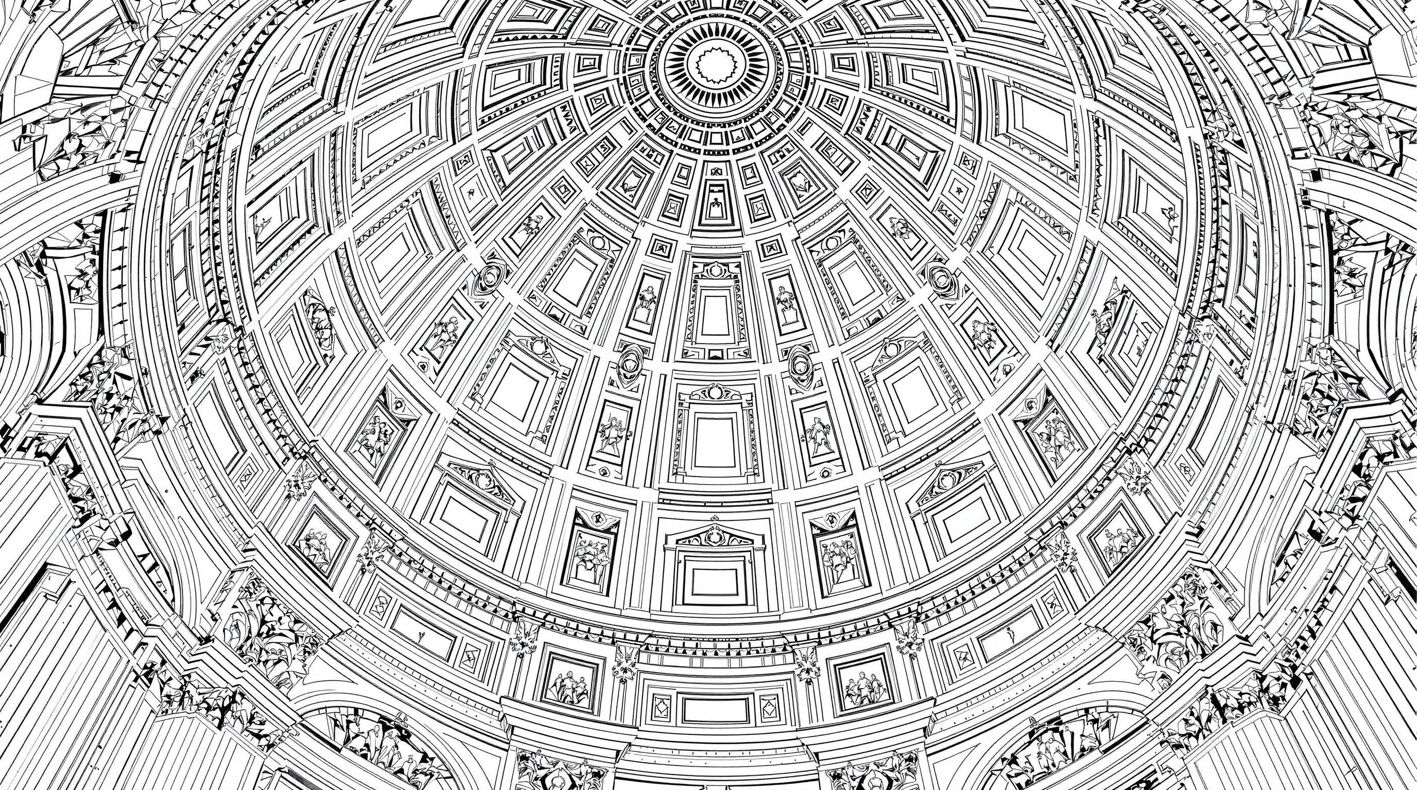 Página para Colorear de la Cúpula de la Capilla Medici - Arte Barroco ...