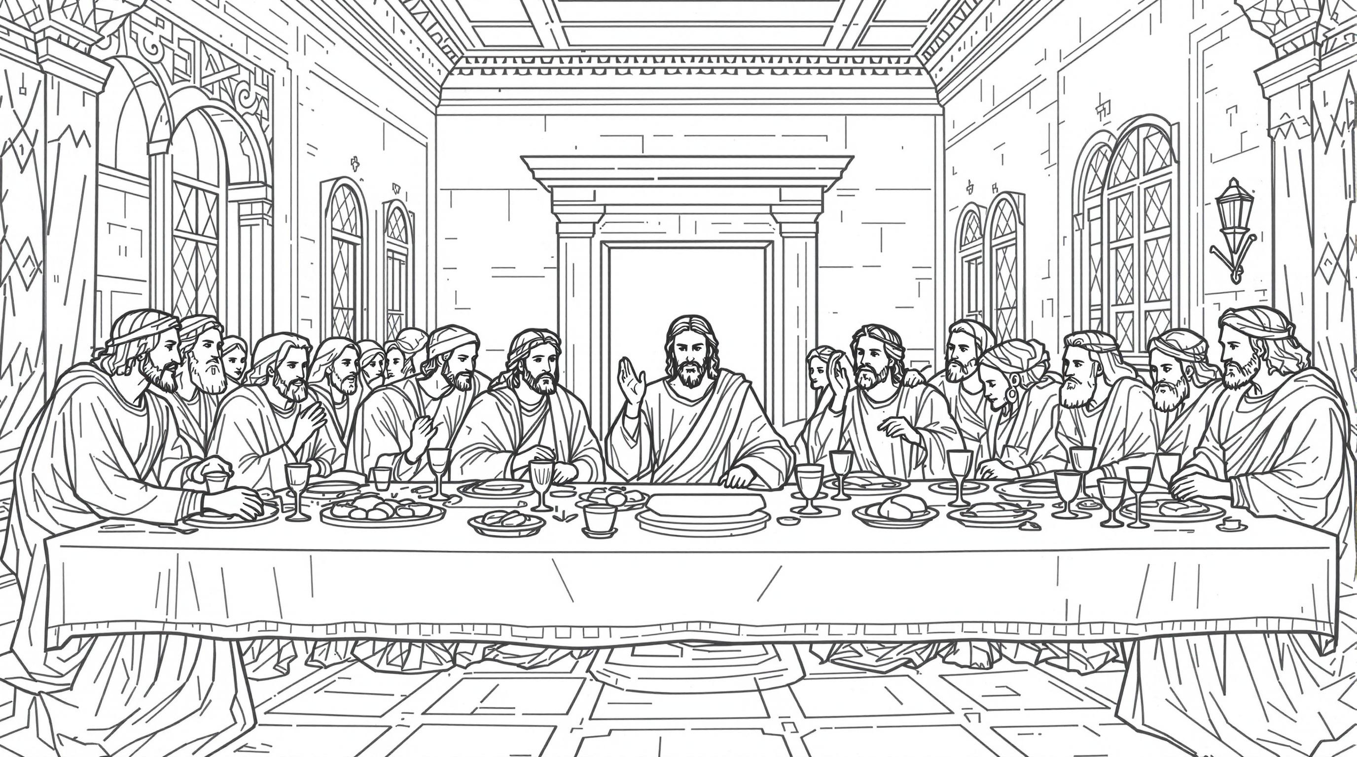 Coloriage La Última Cena - Estilo Da Vinci | PDF Gratis | Colorazen