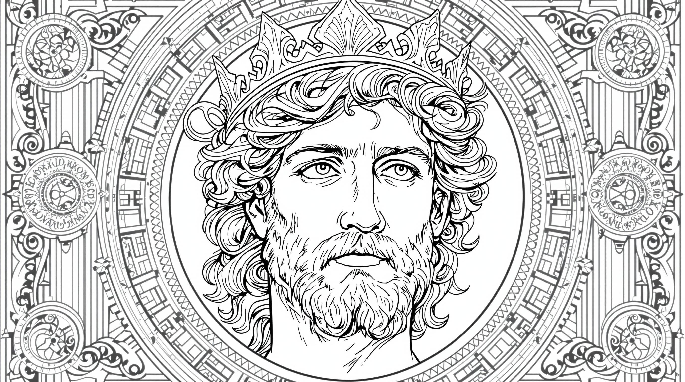 Classical Portrait Art Deco Coloring Page | Free PDF | Colorazen