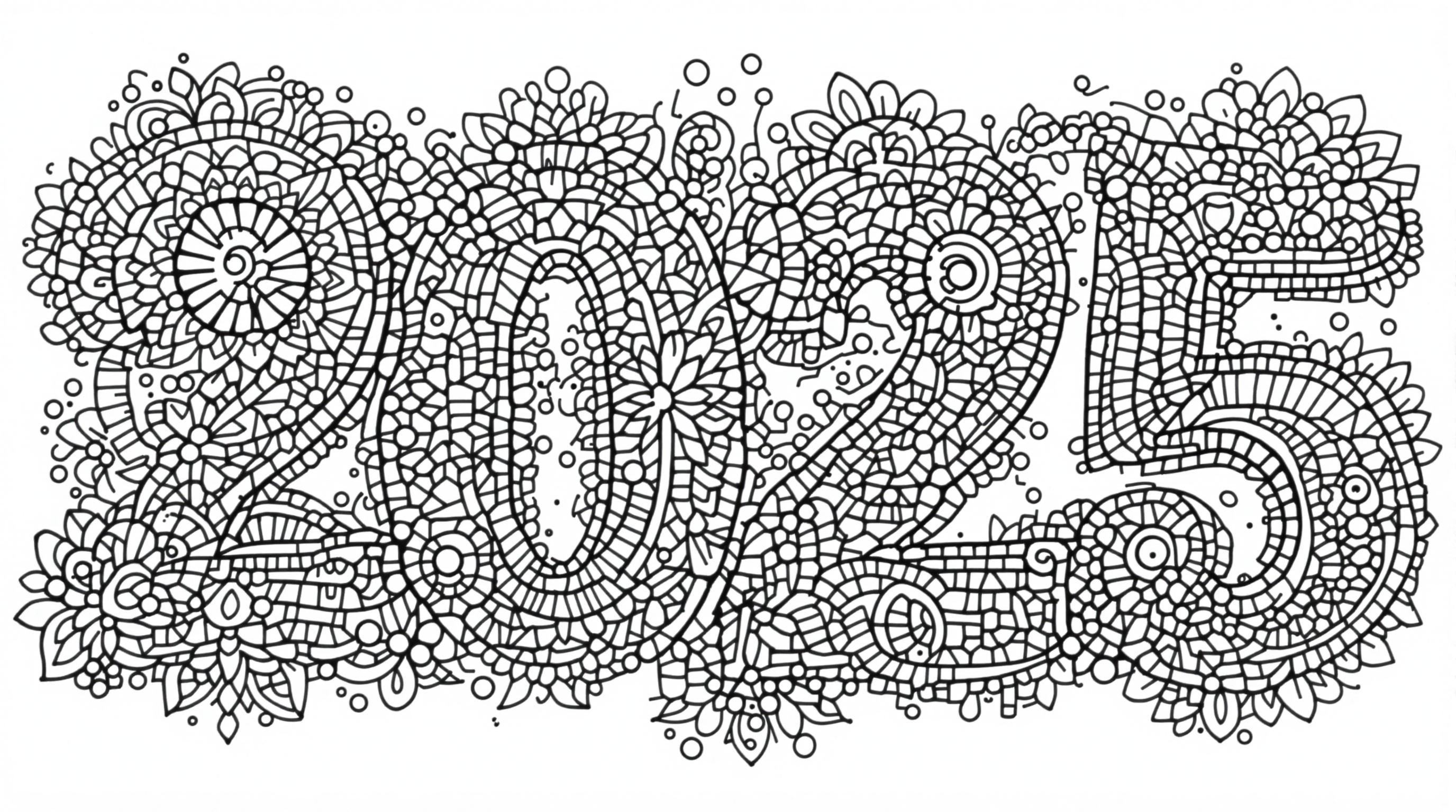 2025 Mandala Numbers Coloring Page | Free PDF | Colorazen