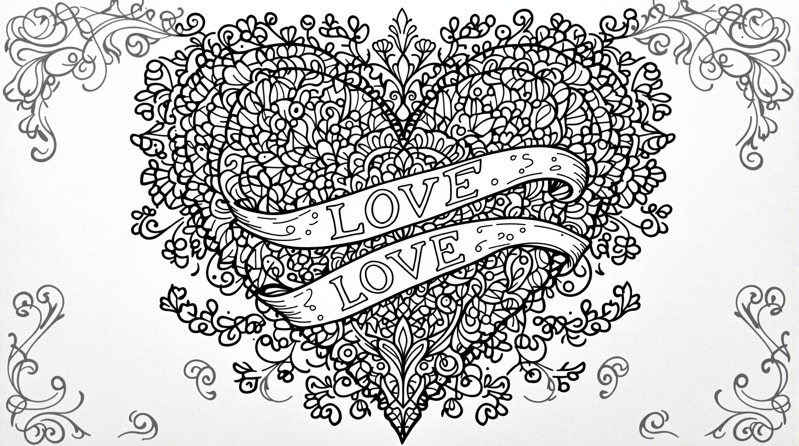 Mandala Cuore Amore Pagina da Colorare | Colorazen