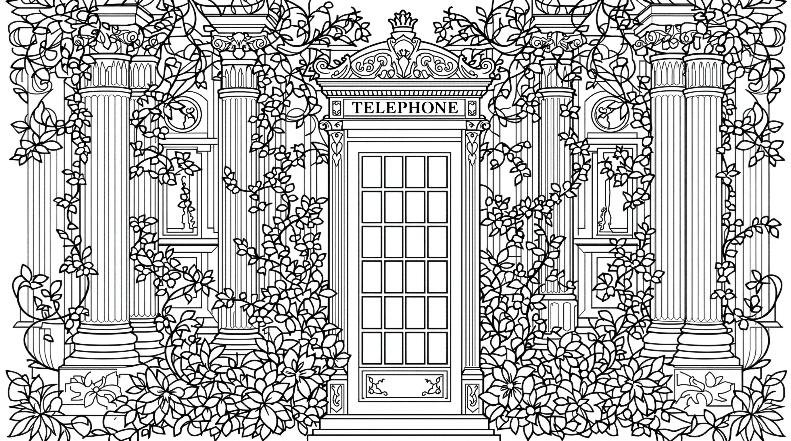 British Phone Booth Coloring Page | Free PDF | Colorazen