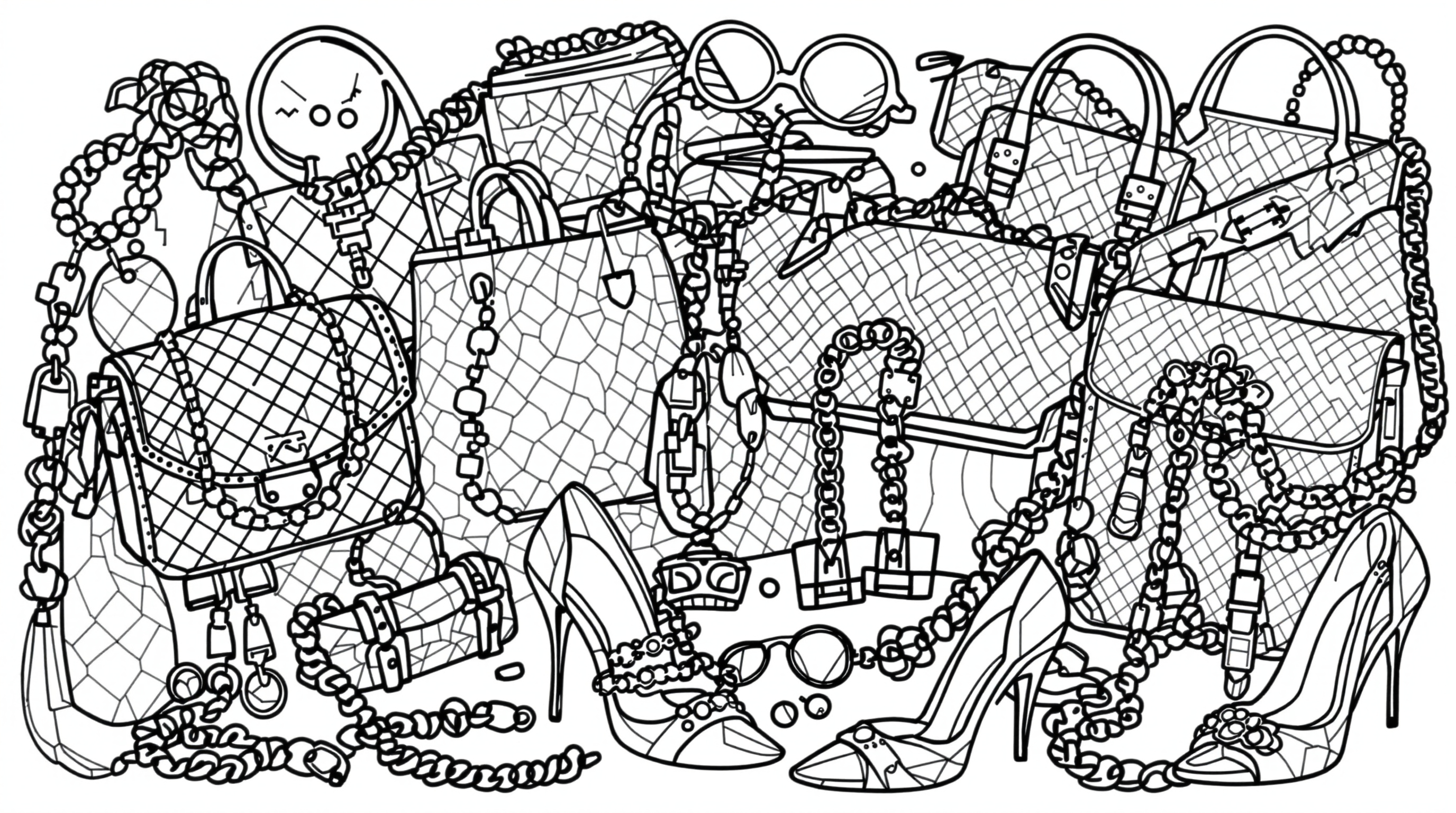 Fashion Accessories Coloring Page | Free PDF | Colorazen