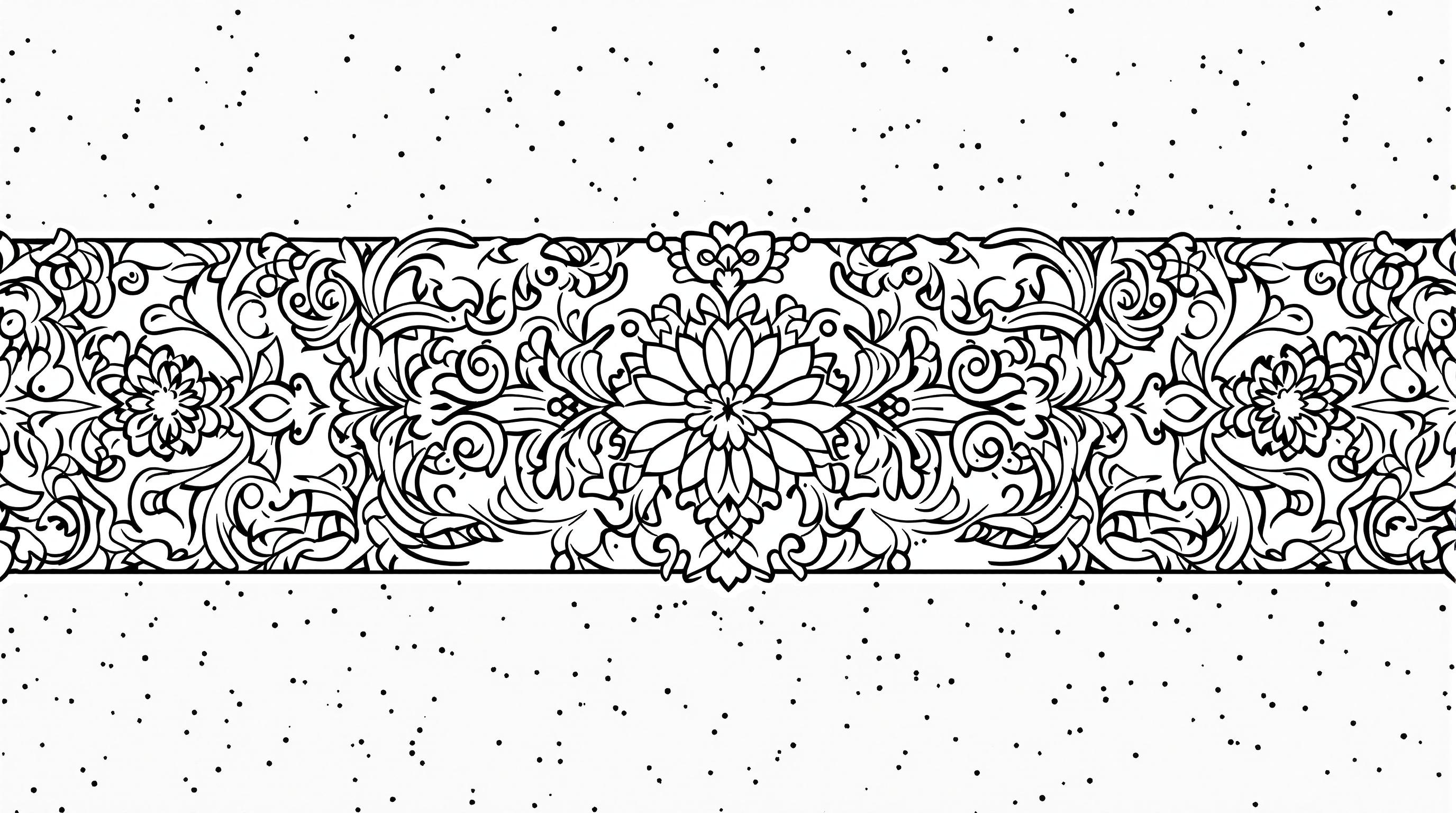 Baroque Border Design Coloring Page | Ornate Scrolls and Flowers ...