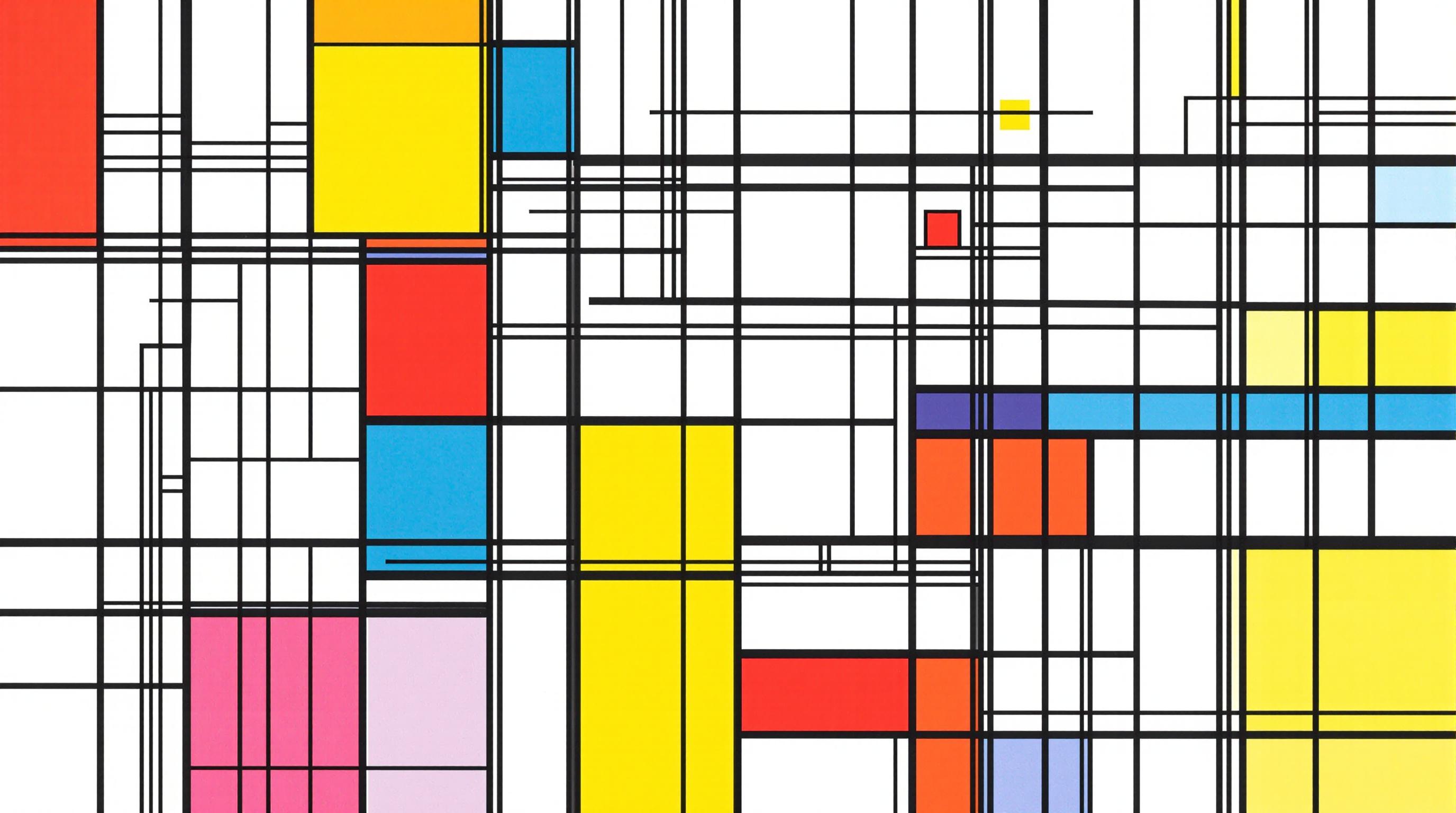 Mondrian-Style Modern Art Coloring Page | Geometric Abstract Design ...