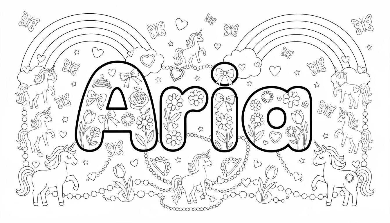 Aria Coloring Page | Free PDF Download | Colorazen