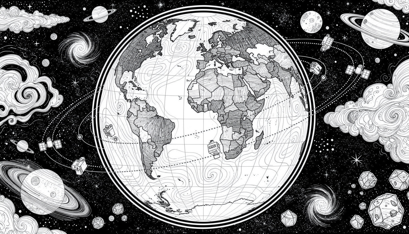 Earth from Space Coloring Page | Free PDF | Free PDF | Colorazen