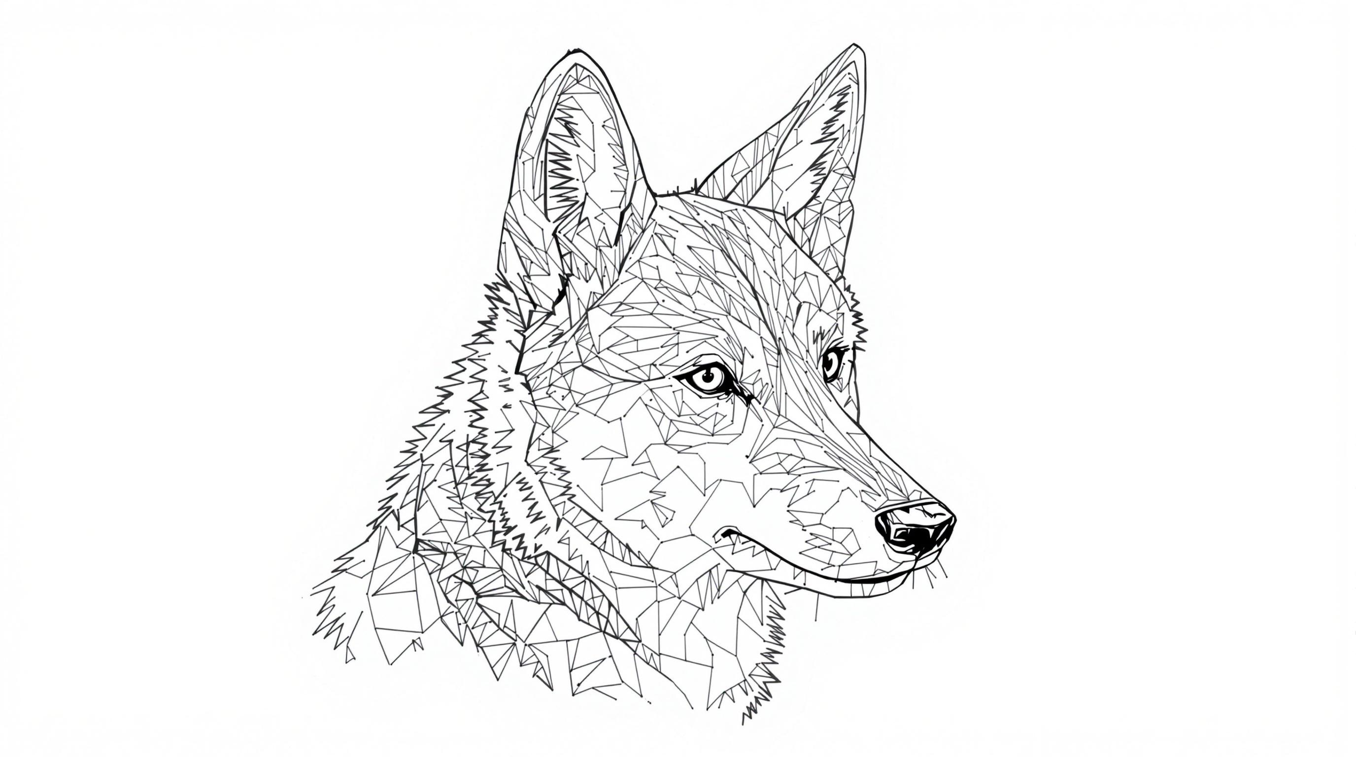 Coloriage Dingo Australien Détaillé - Art au Trait pour Adultes | Colorazen