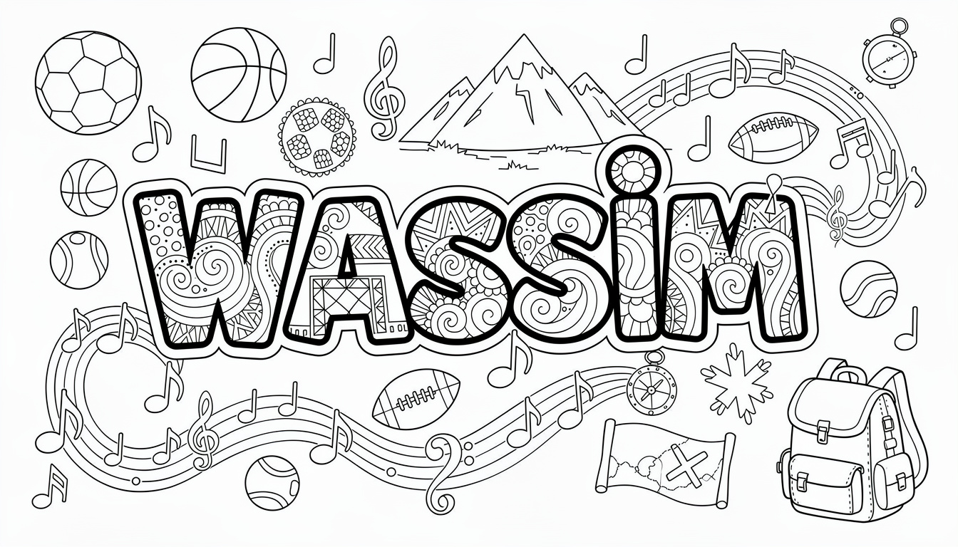 Colorear Wassim | Descargar PDF Gratis | Colorazen