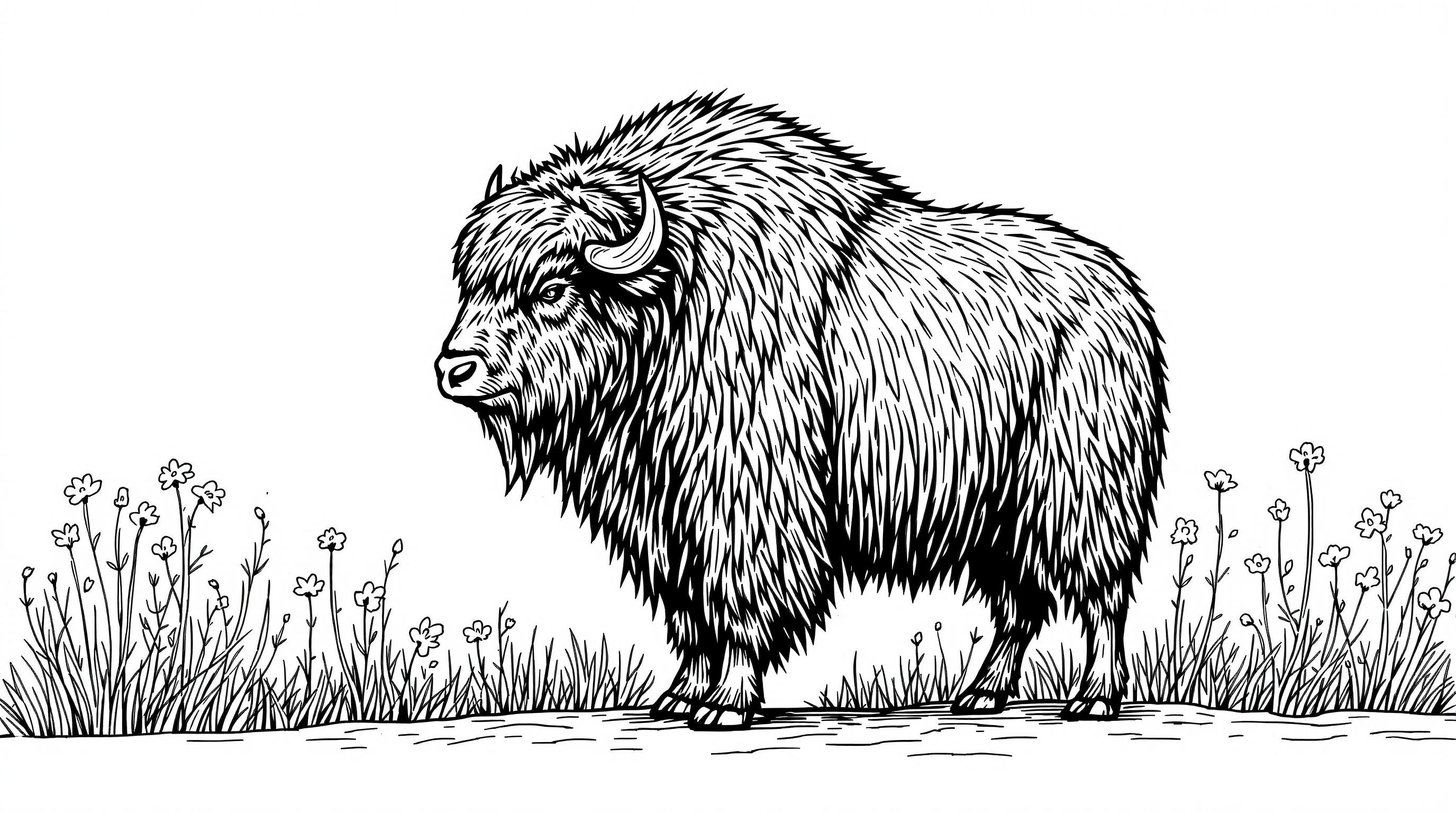 Musk Ox Coloring Page