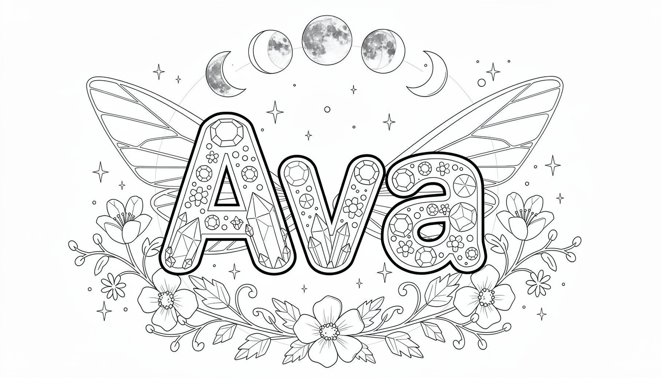 Ava Coloring Page | Free PDF Download | Colorazen