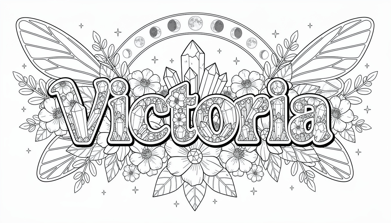 Página para Colorear Nombre Victoria con Alas | PDF Gratis | Colorazen