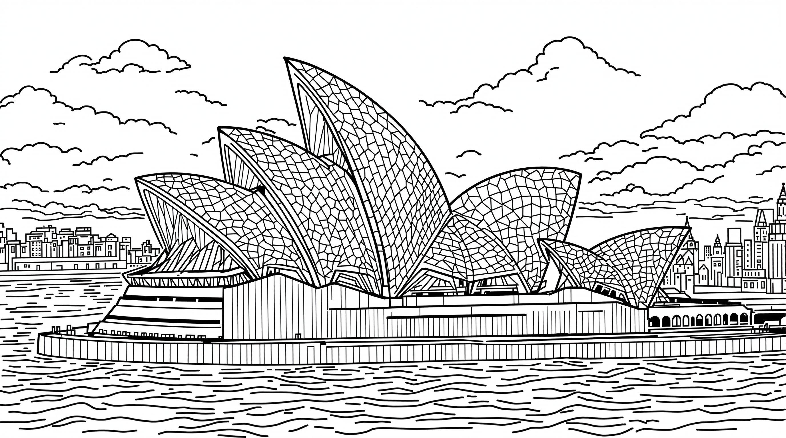 Sydney Opera House Coloring Page PDF | Free PDF | Colorazen
