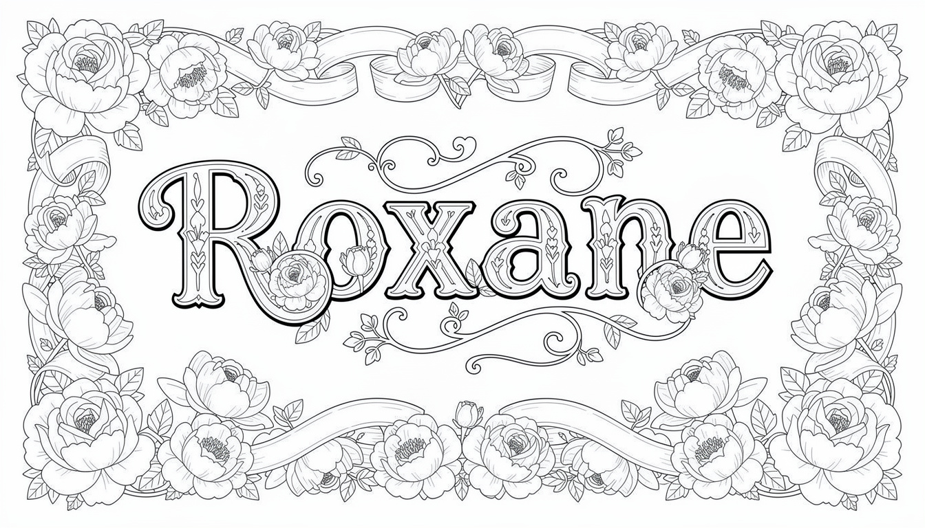 Roxane Coloring Page | Free PDF Download | Colorazen