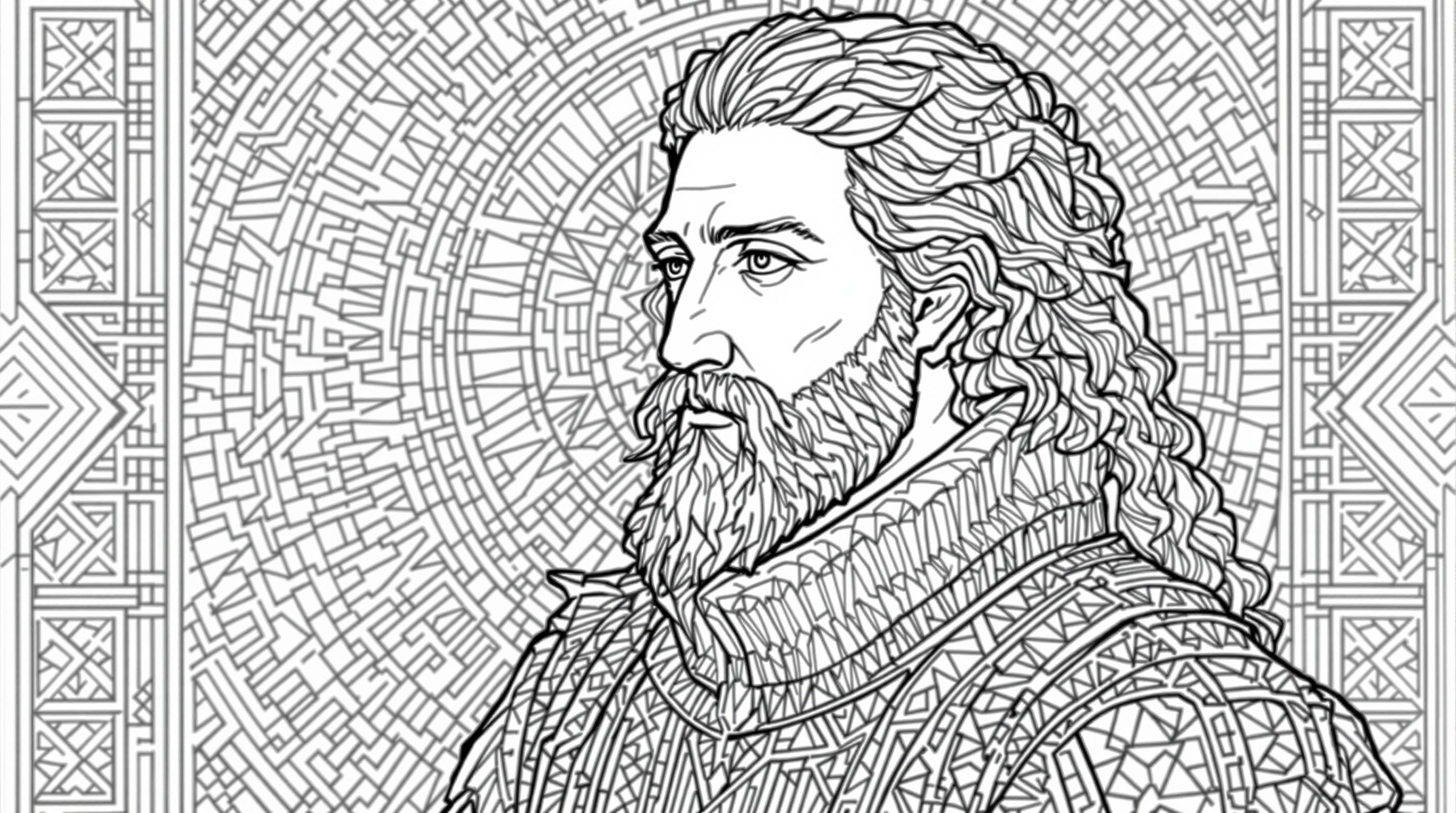 Botticelli Renaissance Portrait Adult Coloring Page | Colorazen