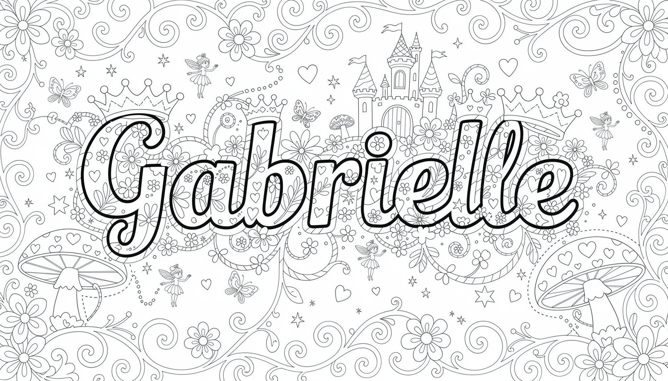 Gabrielle ぬりえ | 無料PDFダウンロード | Colorazen