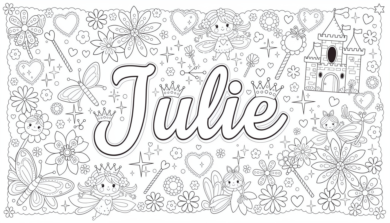 Julie Ausmalbild | Gratis PDF Download | Colorazen