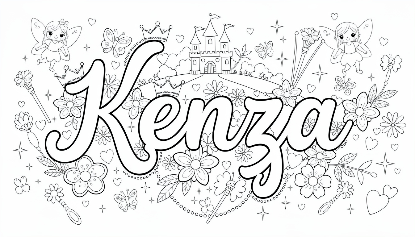 Kenza Coloring Page | Free PDF Download | Colorazen