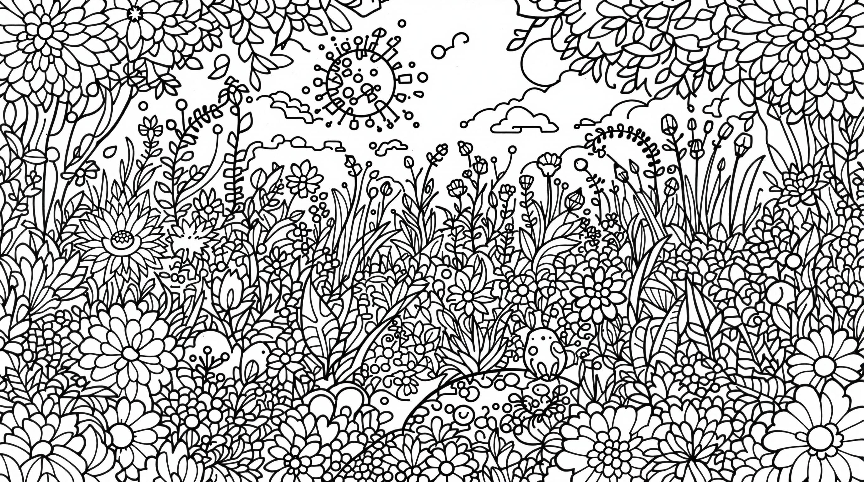 Scattered Images Coloring Pages