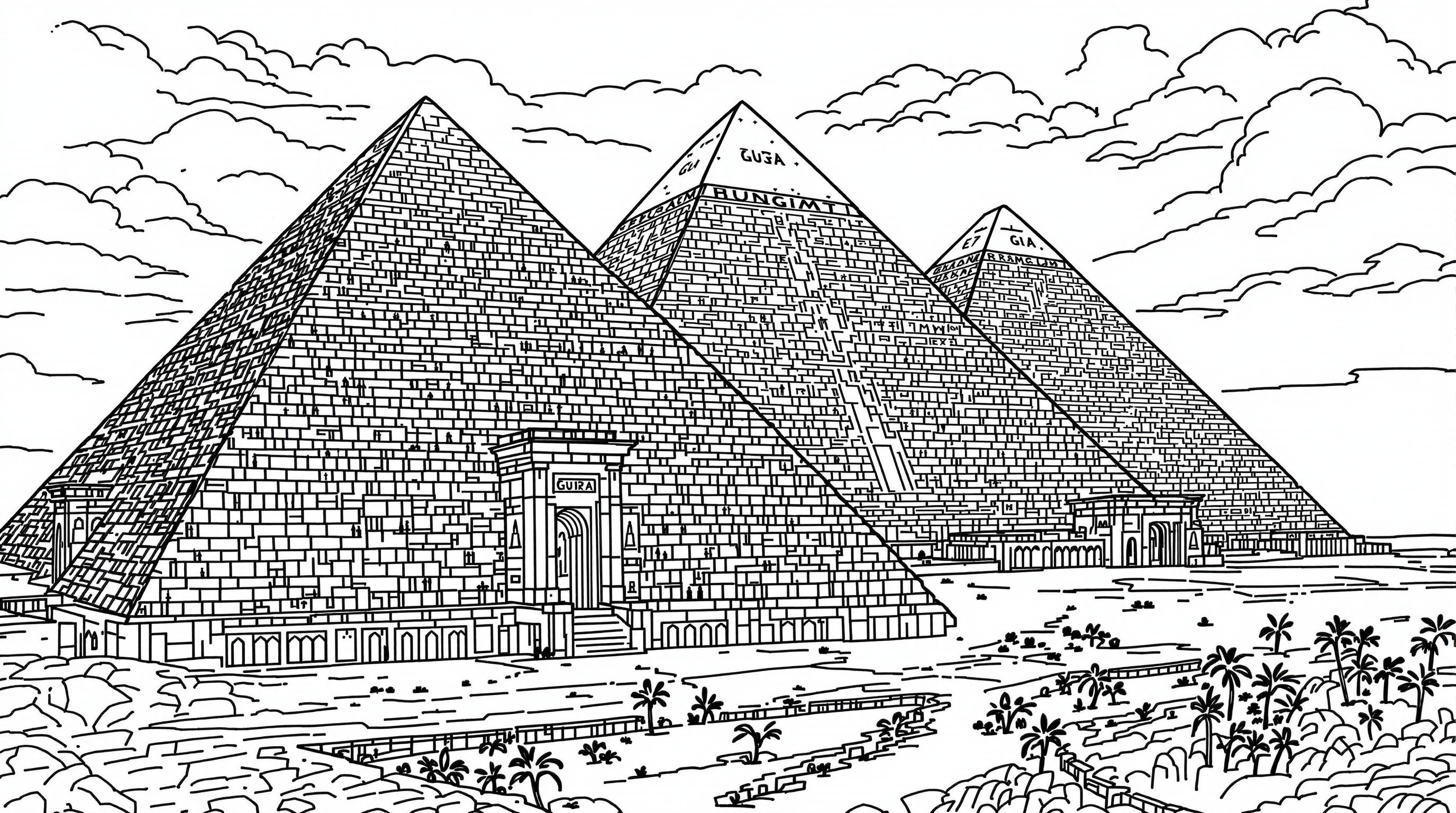 Egyptian Pyramid Coloring Page