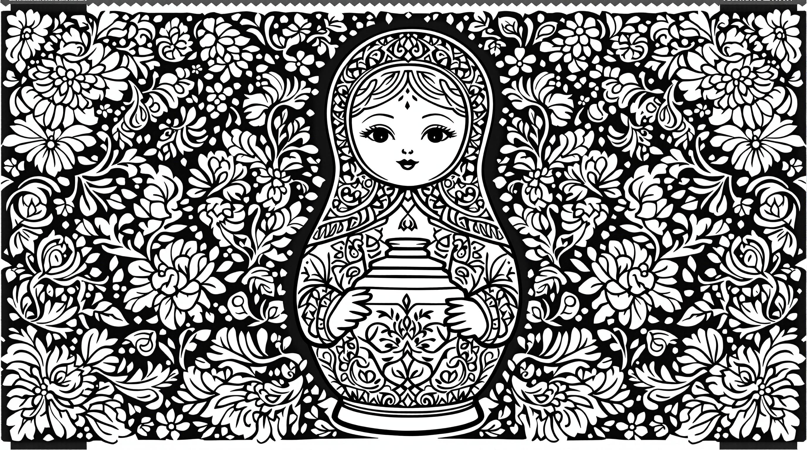 Russian Matryoshka Doll Coloring Page | Free PDF | Colorazen