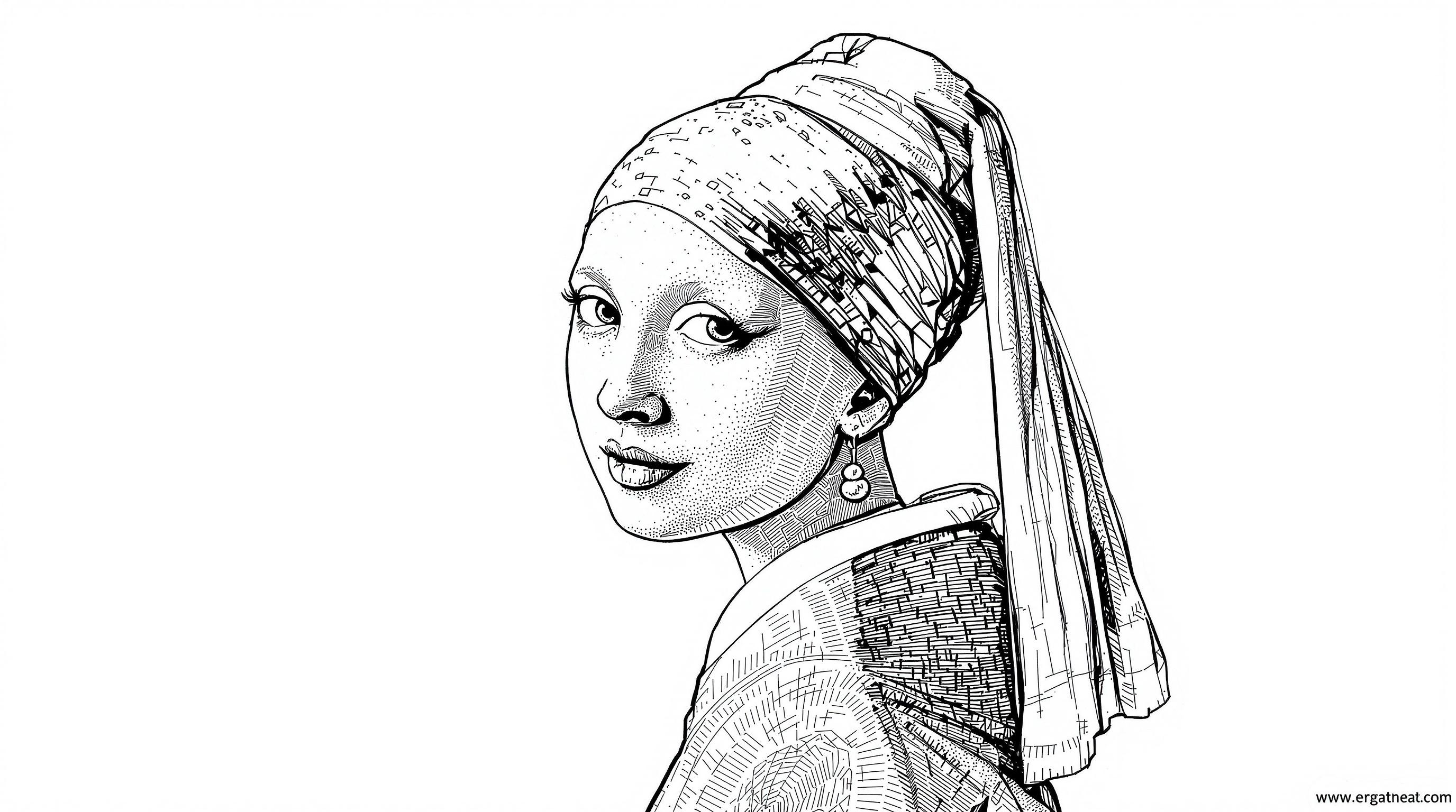 Joven de la Perla para Colorear | PDF Gratis | Colorazen