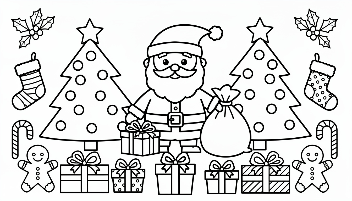 Santa Claus Christmas Coloring Page for 8-Year-Olds | Colorazen