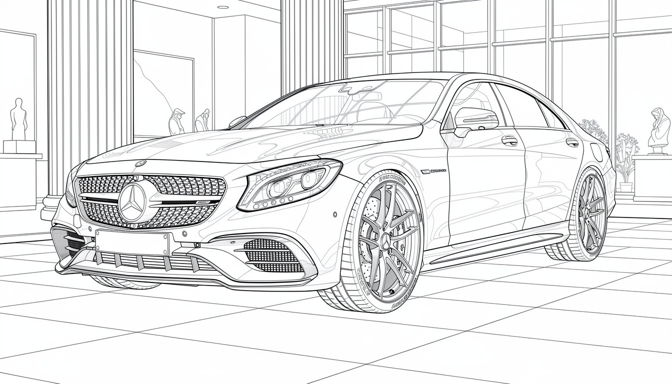 Mercedes-Benz Exclusive Coloring Page PDF | Colorazen