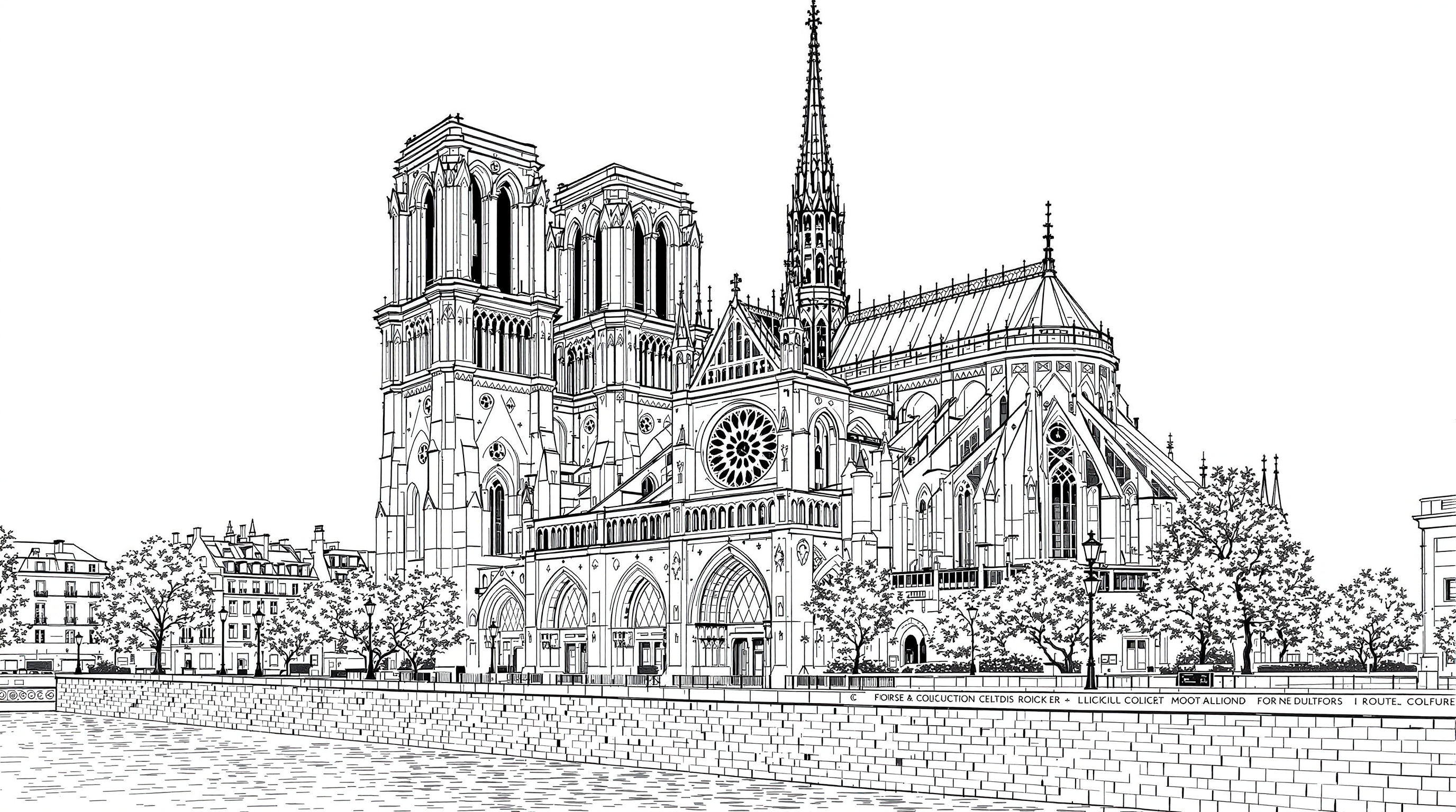Gothic Cathedral Line Drawing