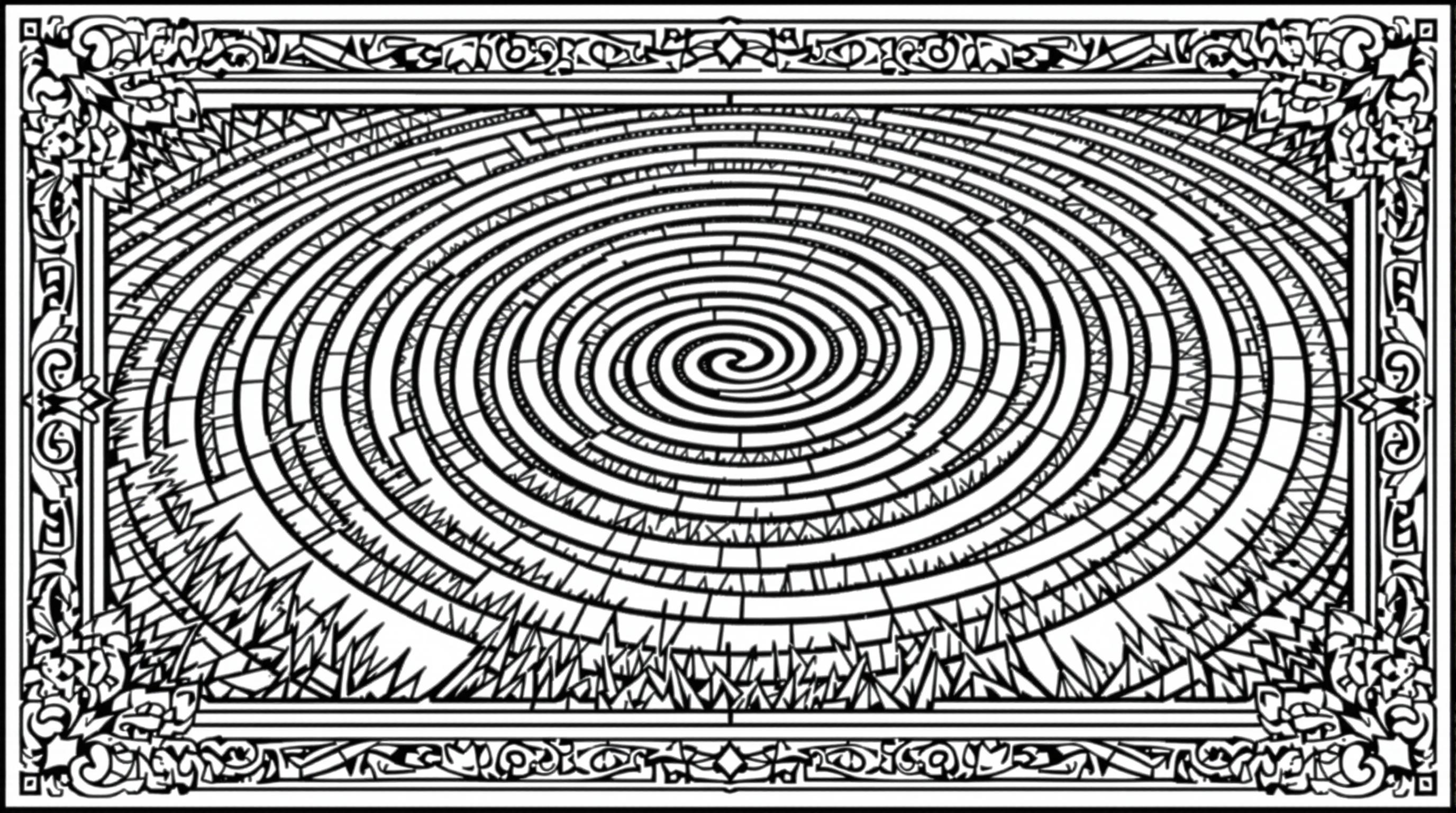 Spiral Labyrinth Garden Coloring Page | Free PDF | Colorazen