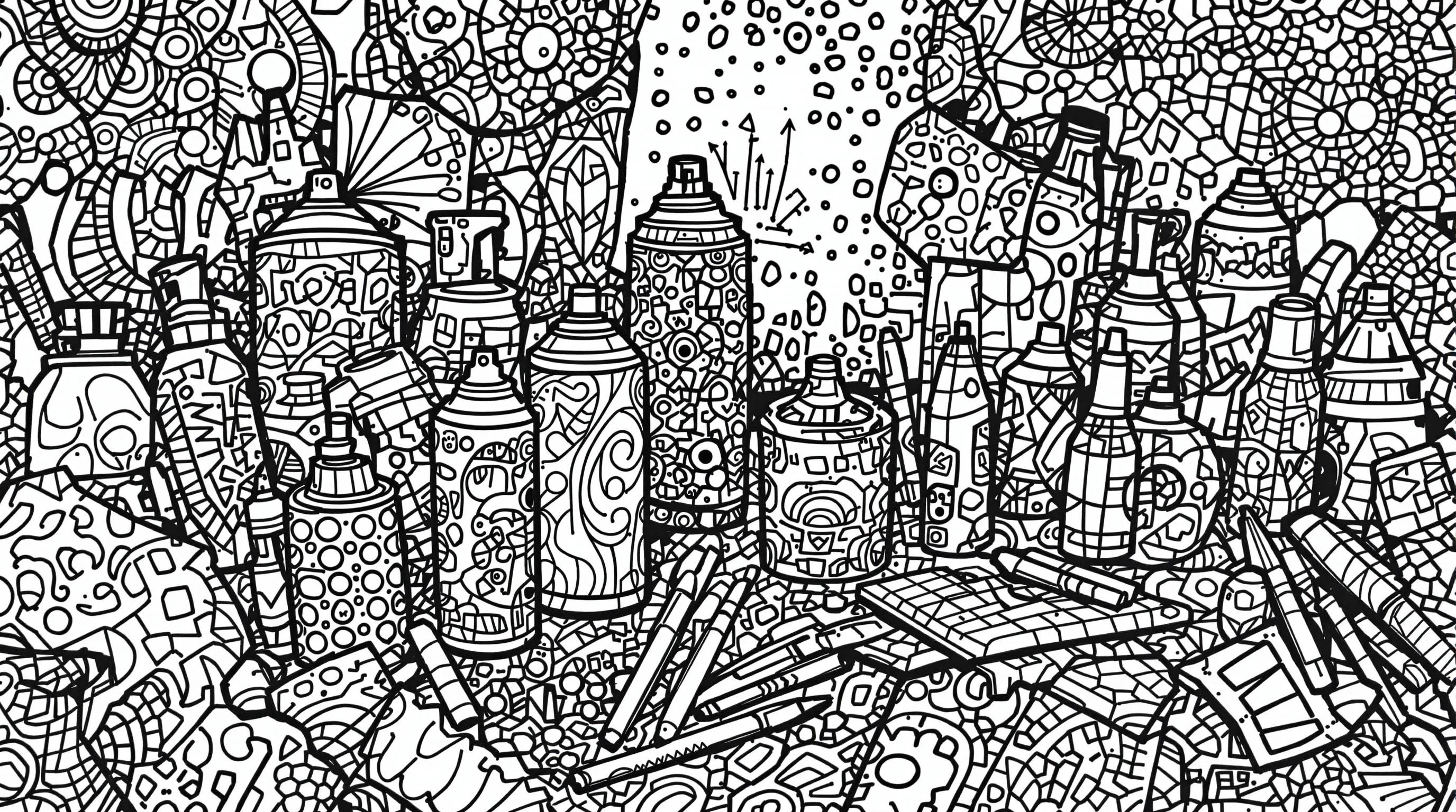 Street Art Tools Coloring Page | Artist's Toolkit with Detailed ...