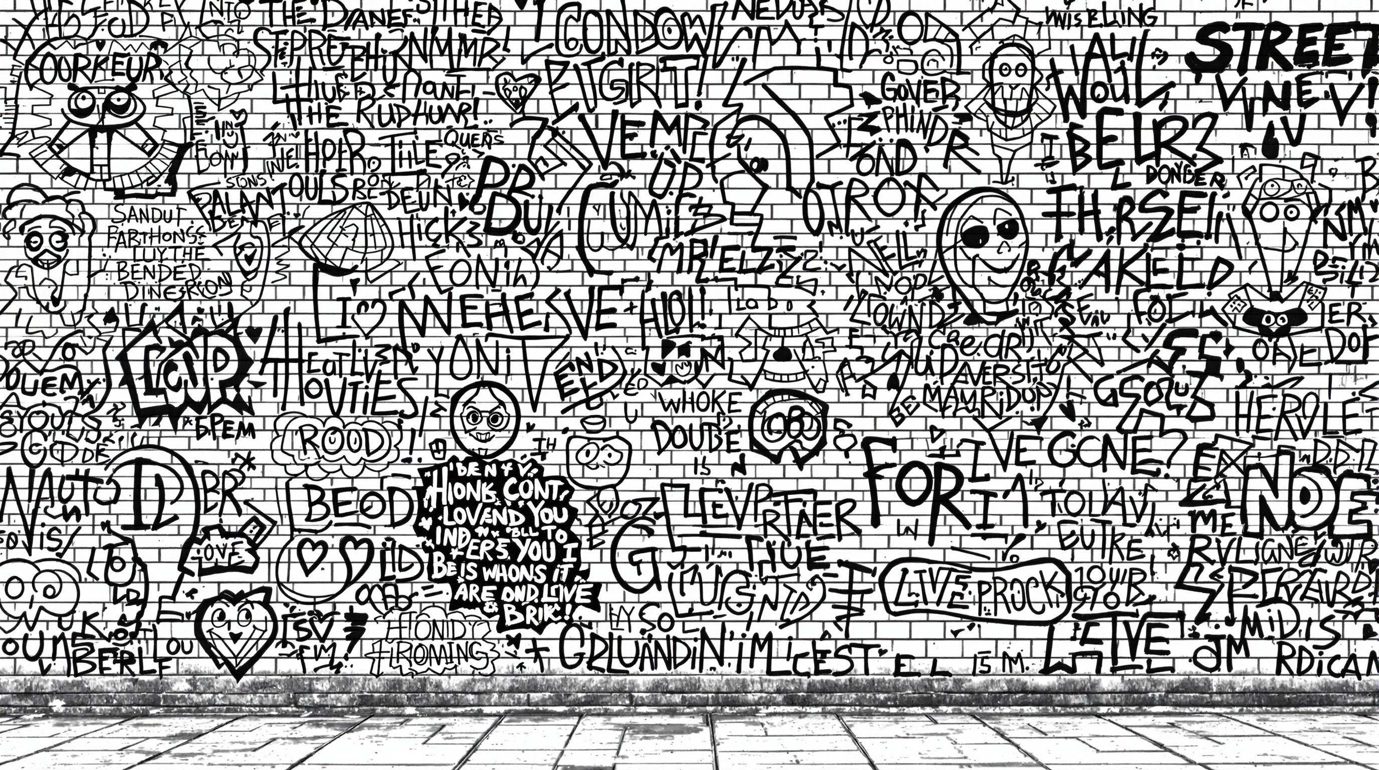 Urban Street Art Mural Adult Coloring Page | Abstract Portraits ...