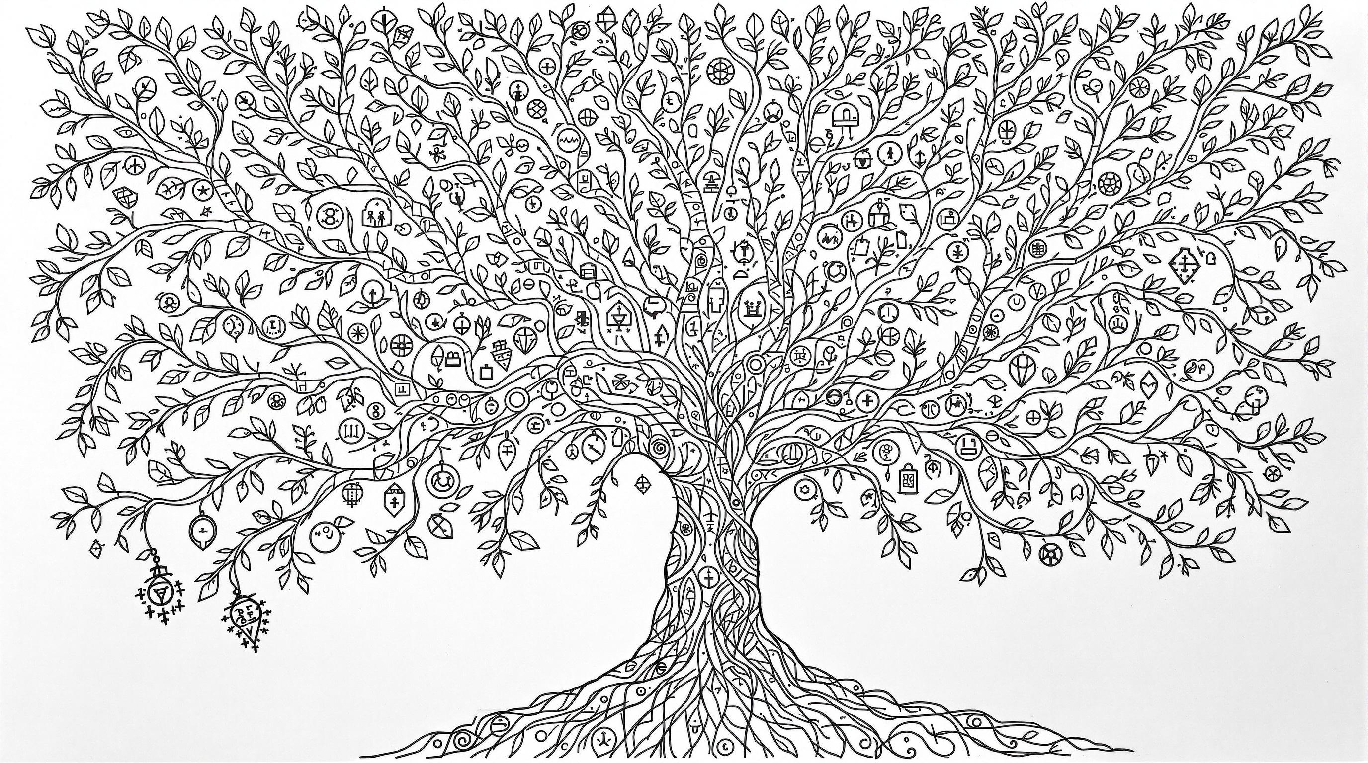 Tree of Life Adult Coloring Page | Intricate Anti-stress Pattern ...