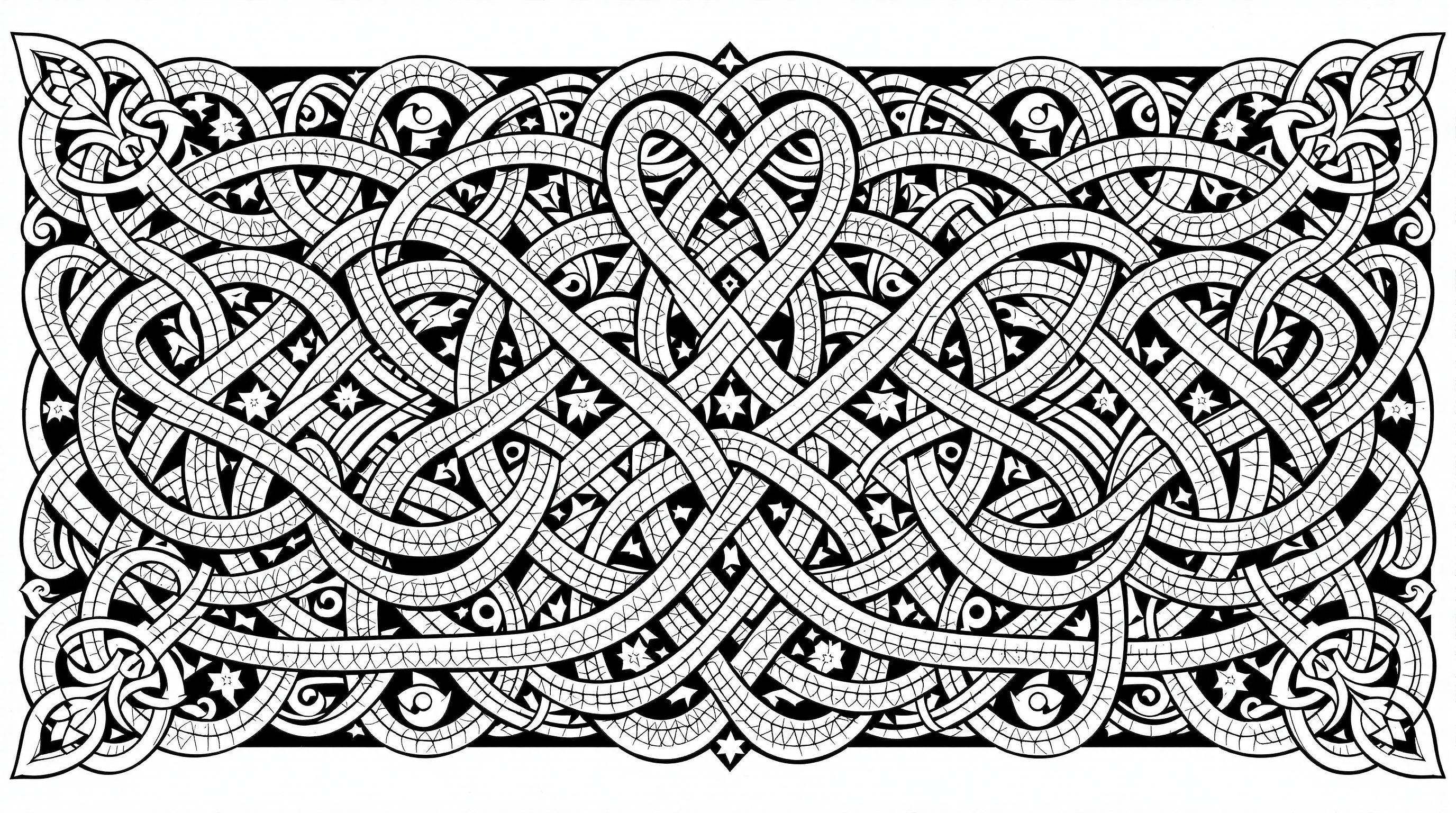 Celtic Knot Design Coloring Page | Intricate Folk Art Pattern | Colorazen