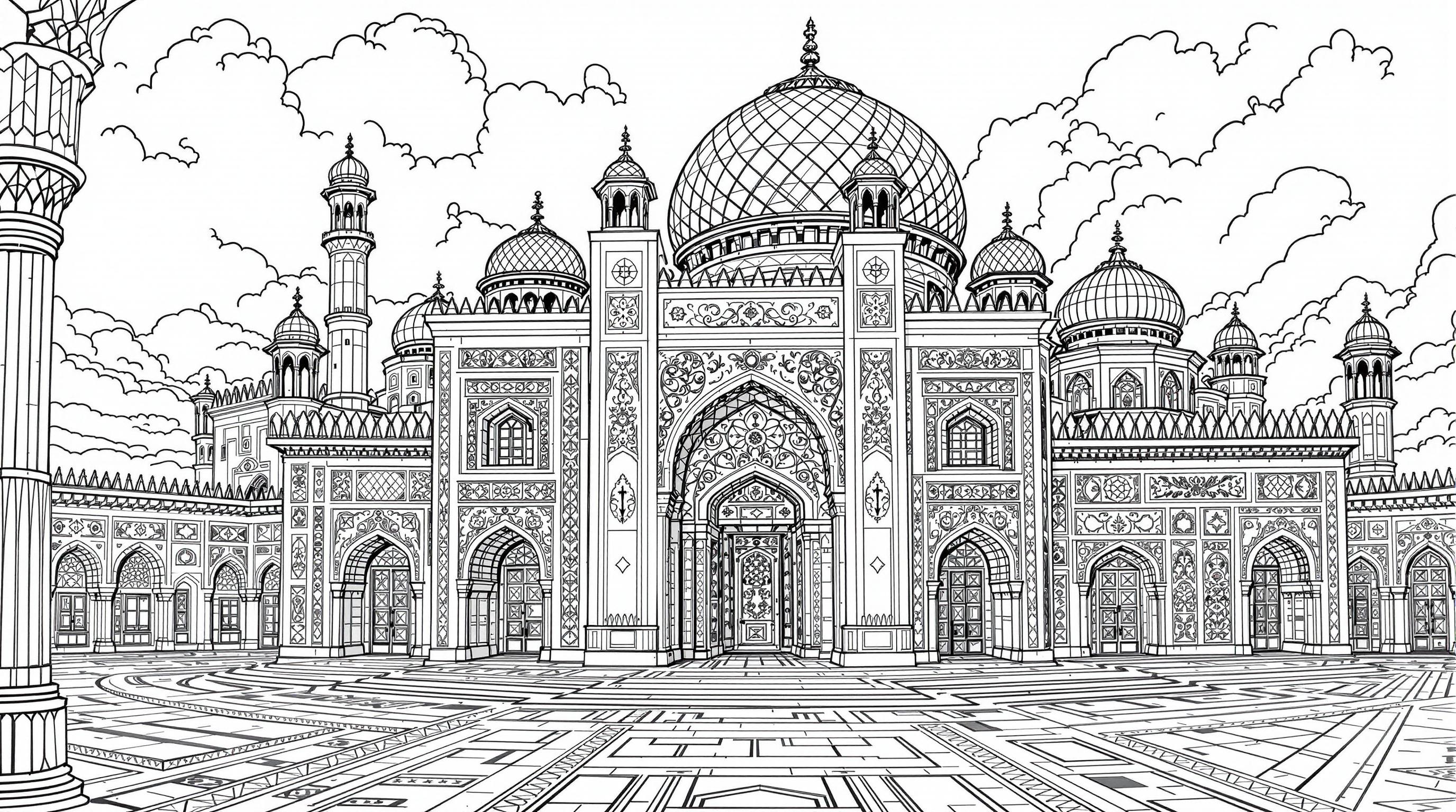 Palacio Persa Para Colorear - Diseño Arquitectónico Detallado | Colorazen