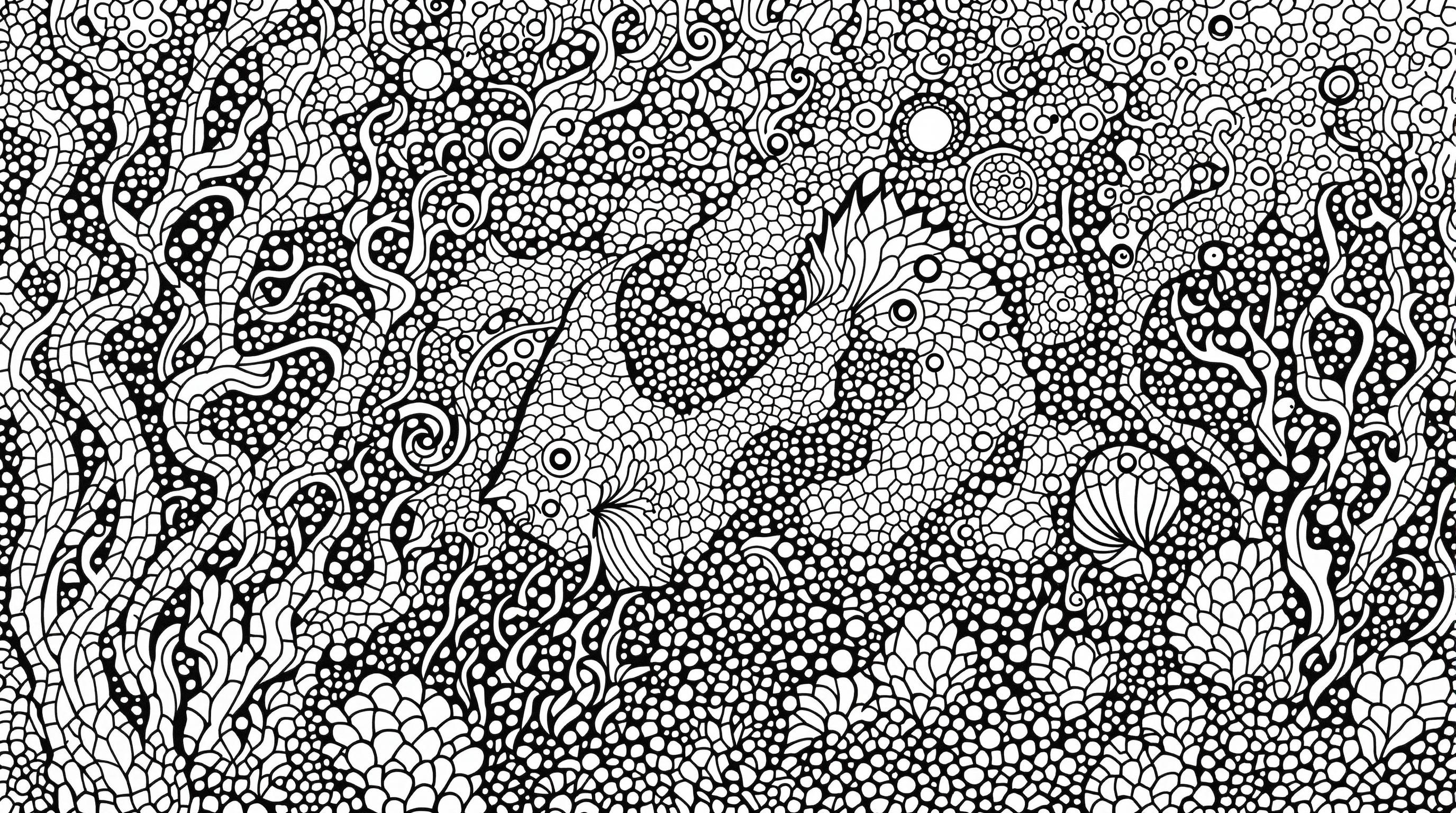 Zentangle Underwater Scene Coloring Page | Fish & Seaweed Patterns ...