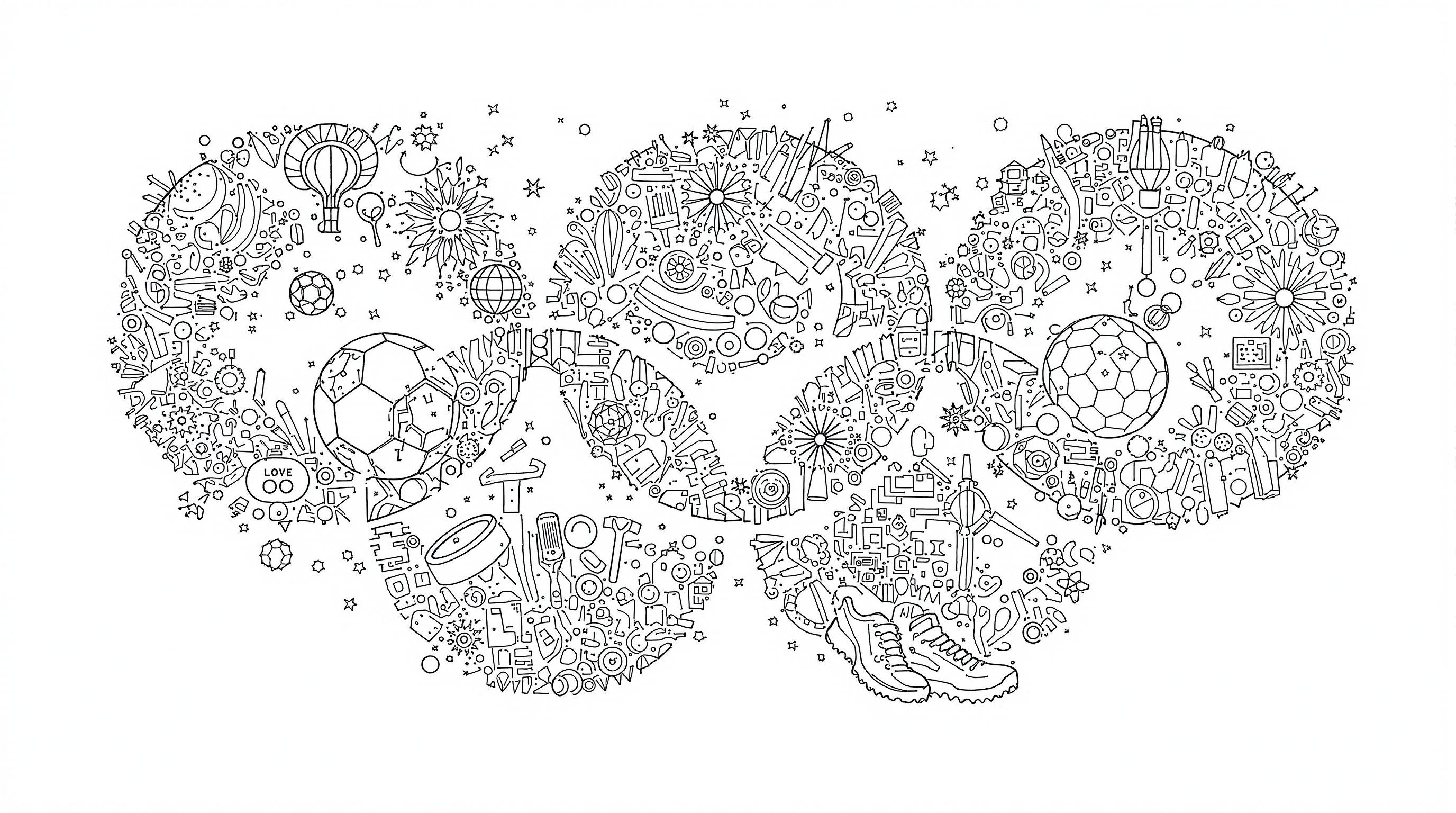 Coloriage Anneaux Olympiques Ville | PDF Gratuit | Colorazen