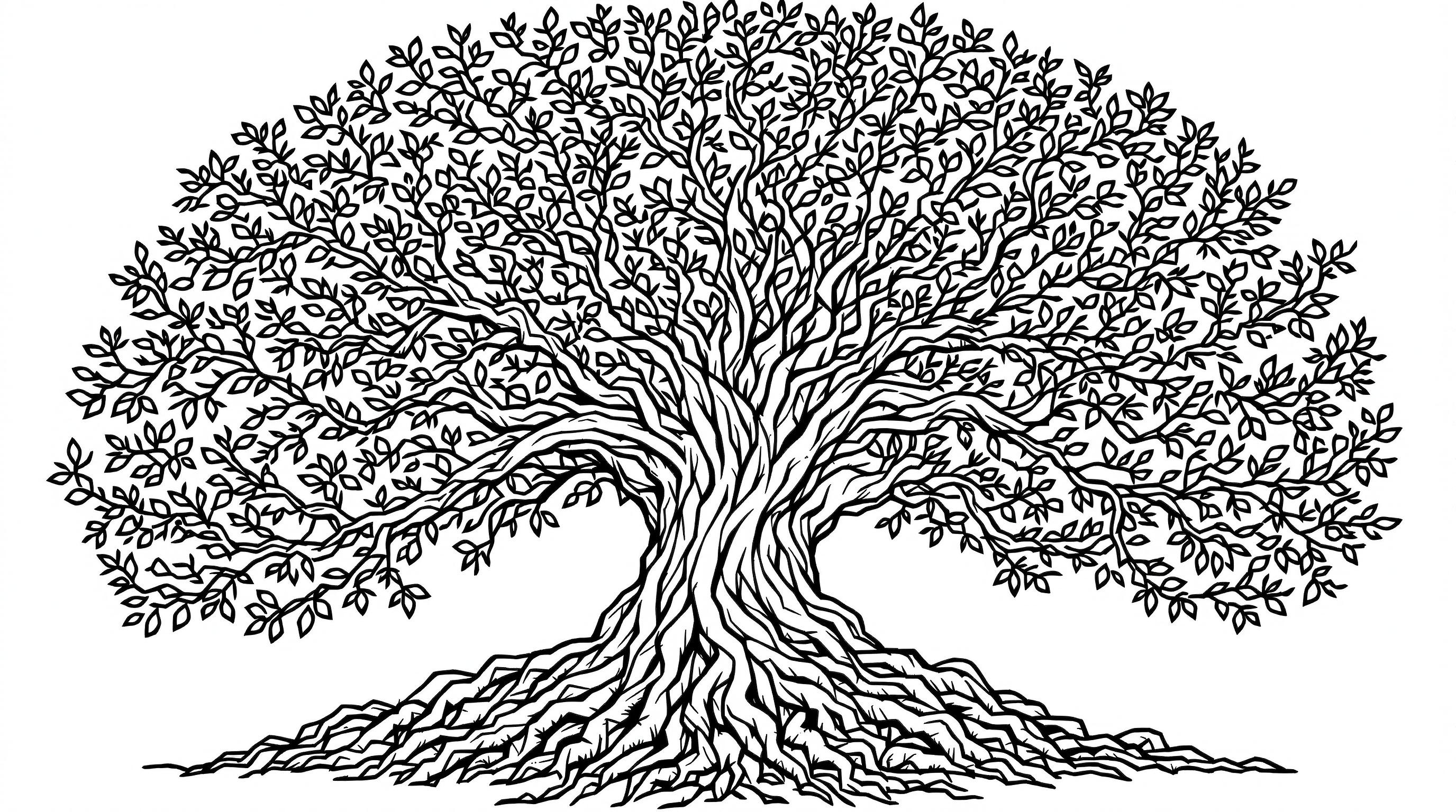 Hayat Ağacı | Yetişkinler için Detaylı Boyama Sayfası | Colorazen